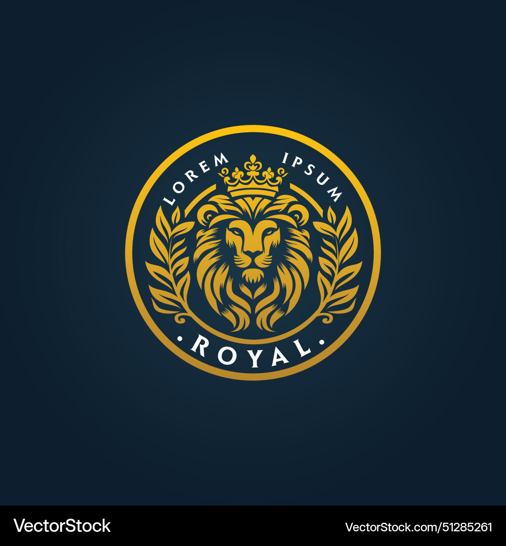 Royal lion logo emblem template Royalty Free Vector Image