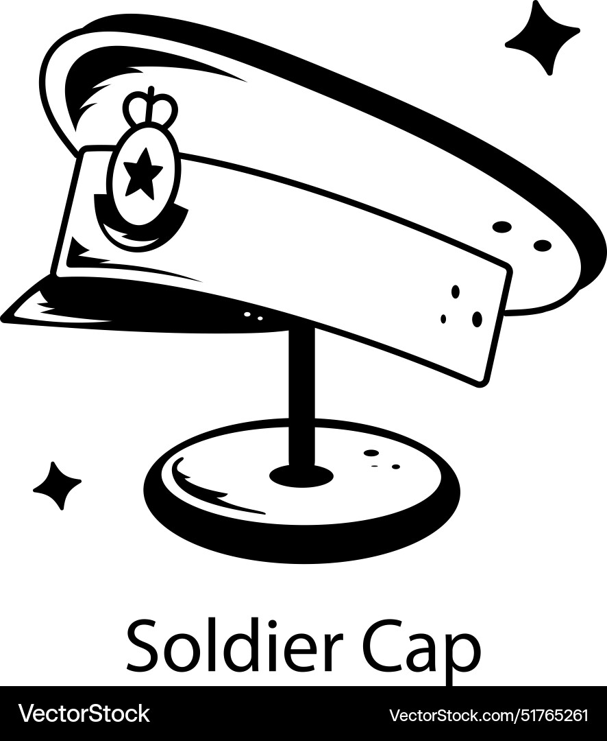 Soldier cap Royalty Free Vector Image - VectorStock