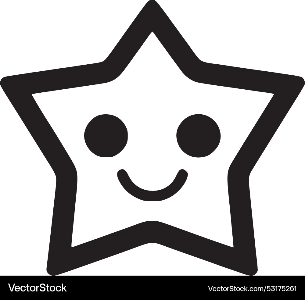 Star - black and white Royalty Free Vector Image