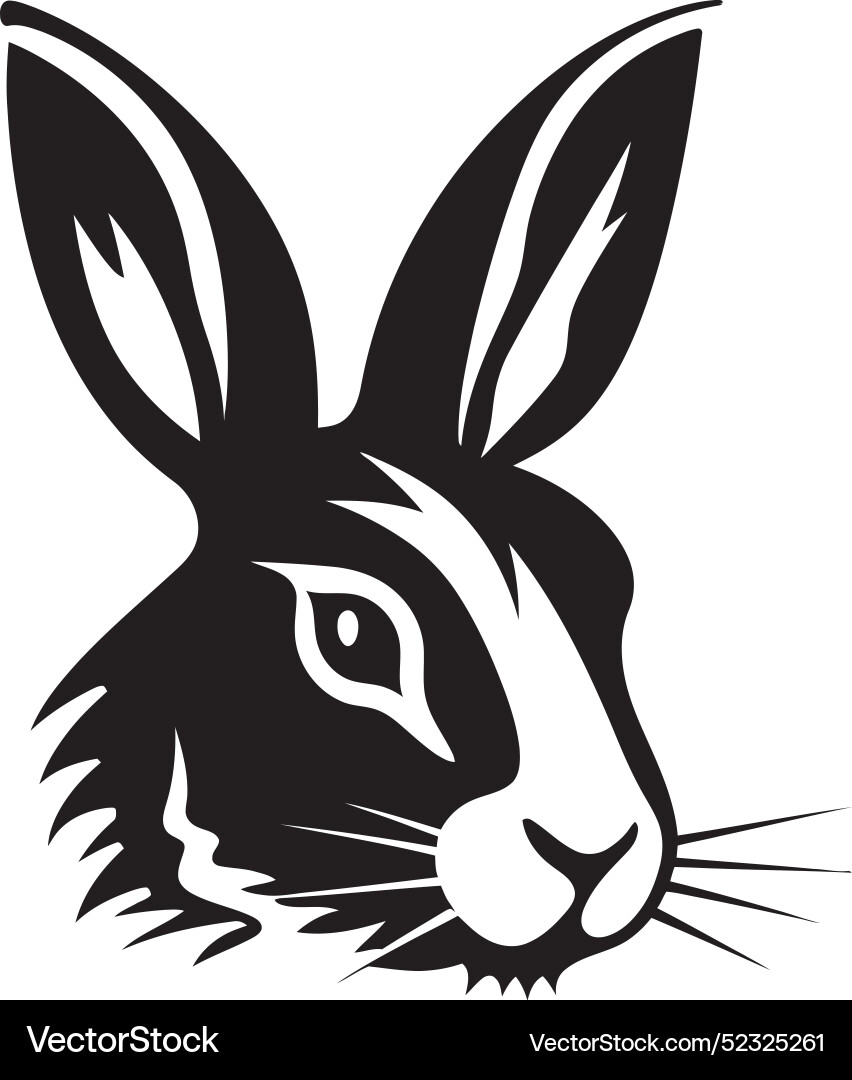 Subtle shading rabbit silhouetteglossy black hare Vector Image