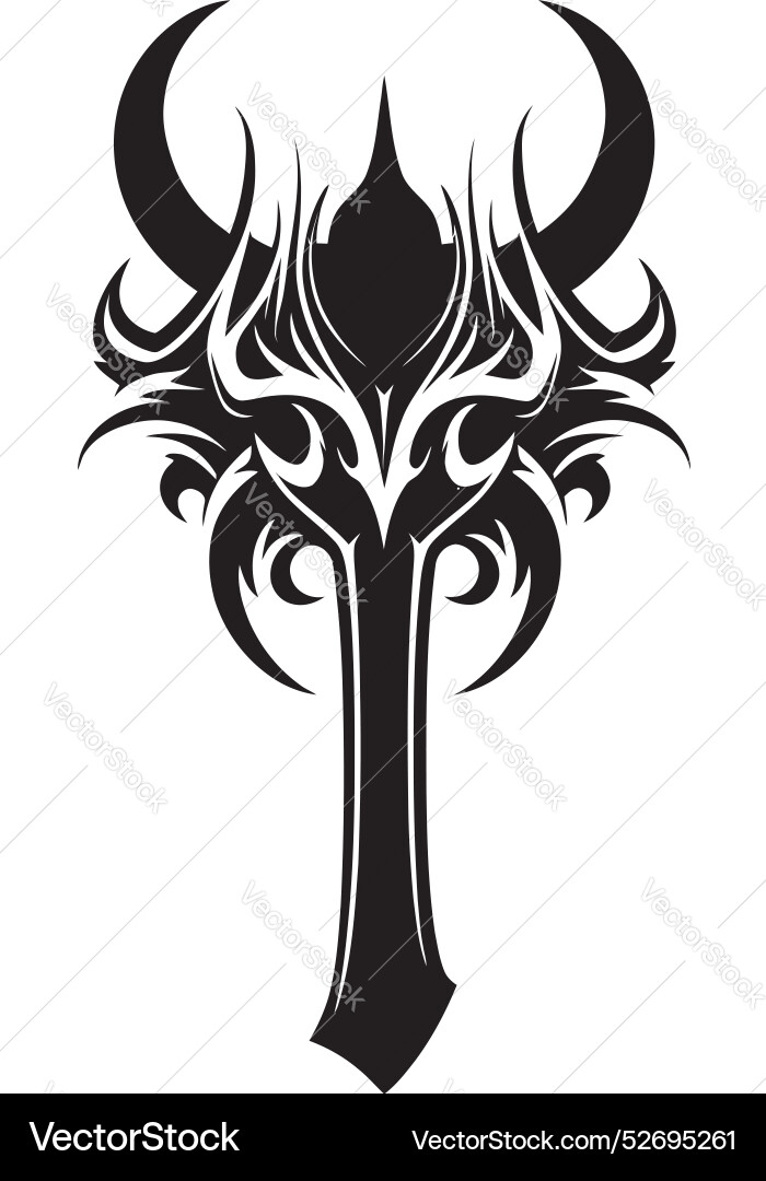Warlords weapon battle axe emblem icon Royalty Free Vector