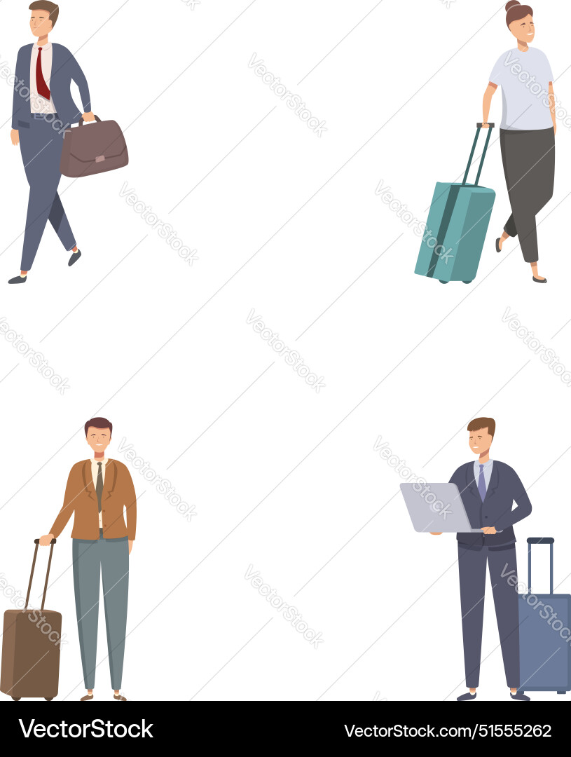 Business travelers collection modern professional Vector Image
