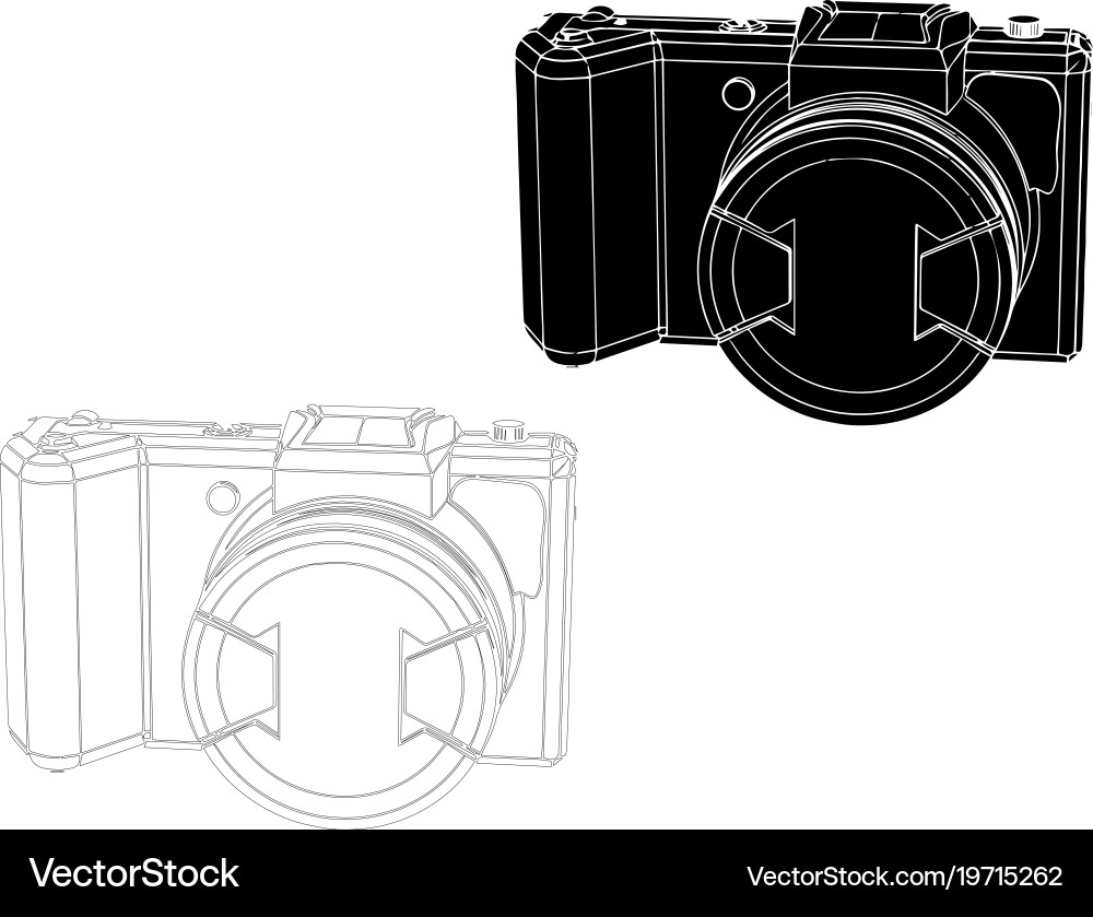 Camera on white background Royalty Free Vector Image