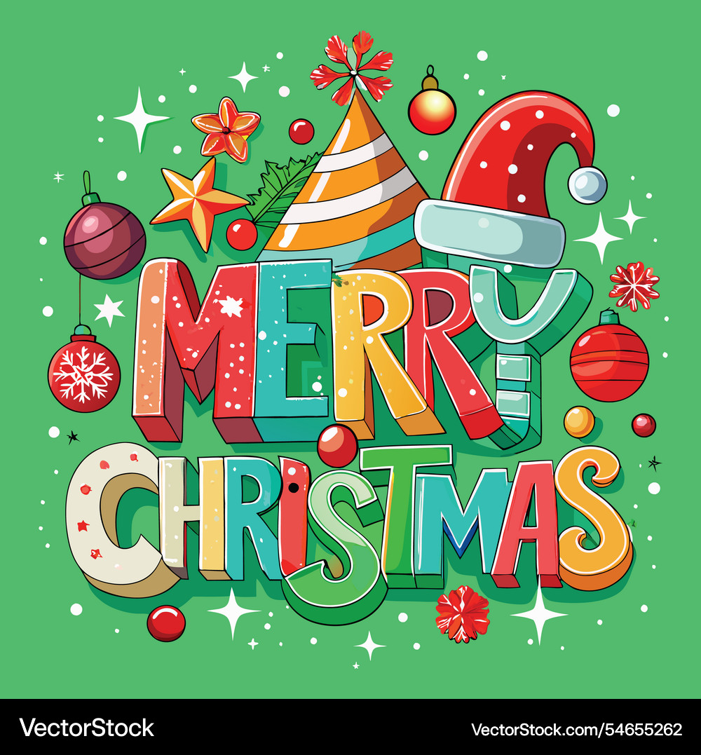 Colorful merry christmas holiday Royalty Free Vector Image