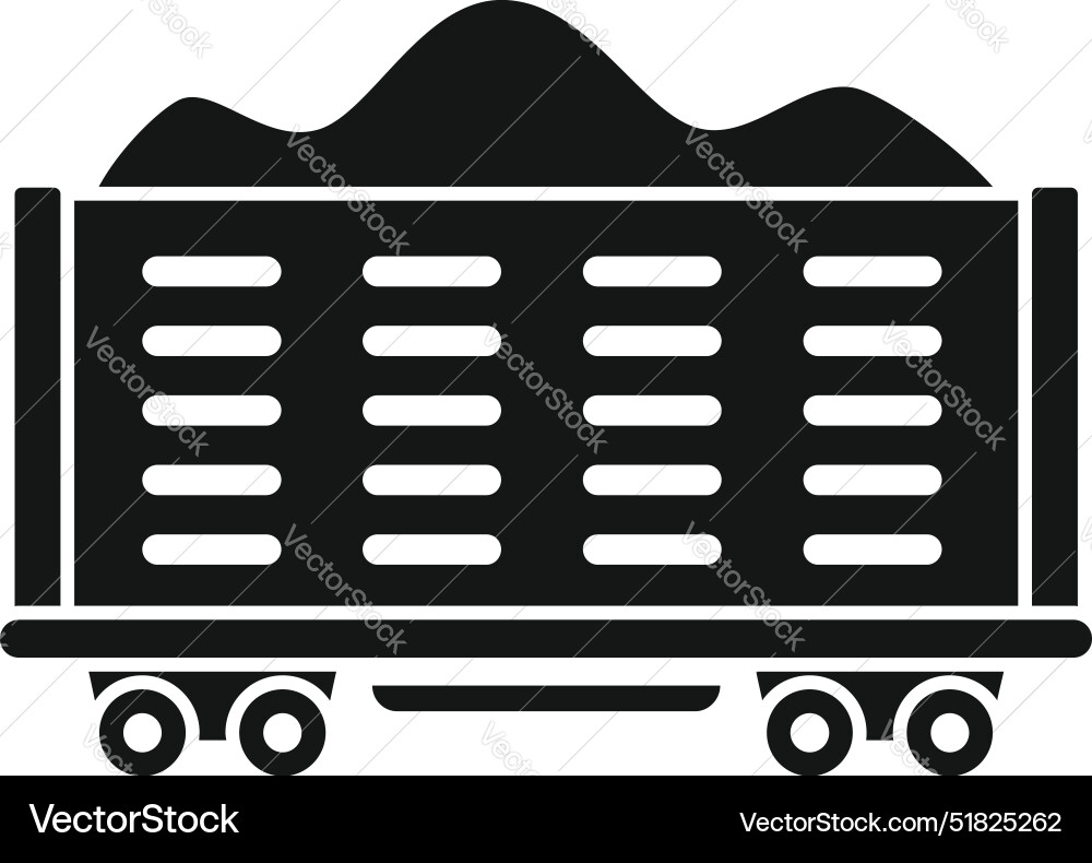Freight train waggon carrying bulk cargo icon Vector Image