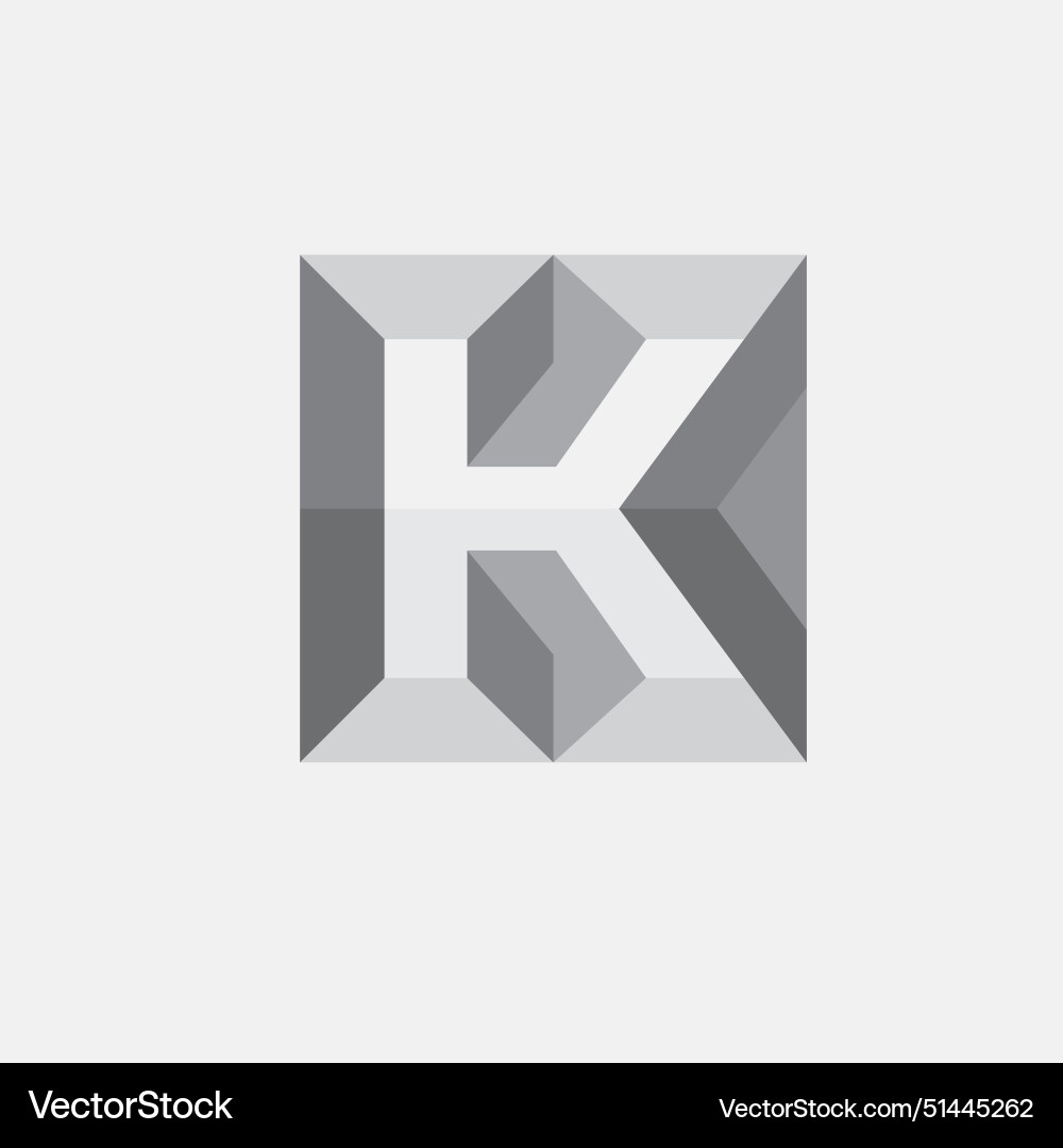 Letter k geometric colorful 3d style icon Vector Image