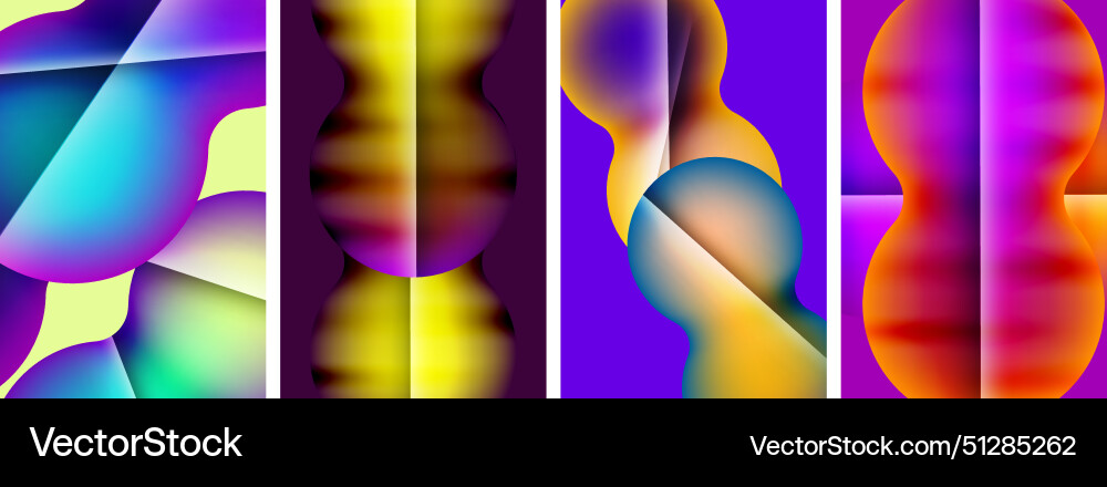 Liquid abstract shapes with gradient colors Vector Image