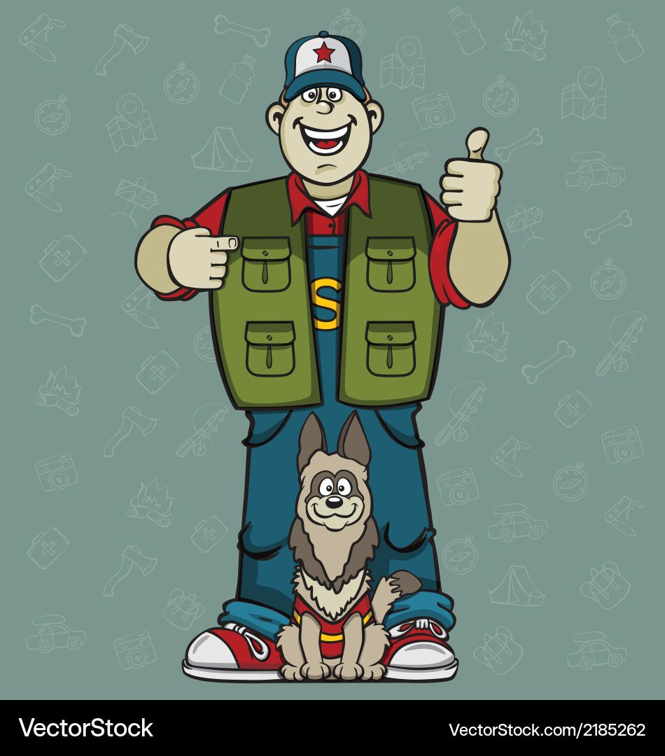 Man with a dog Royalty Free Vector Image - VectorStock