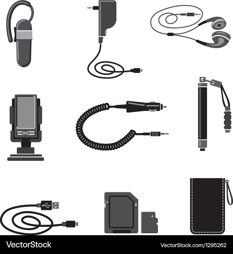 Mobile Phone Accessories Royalty Free Vector Image