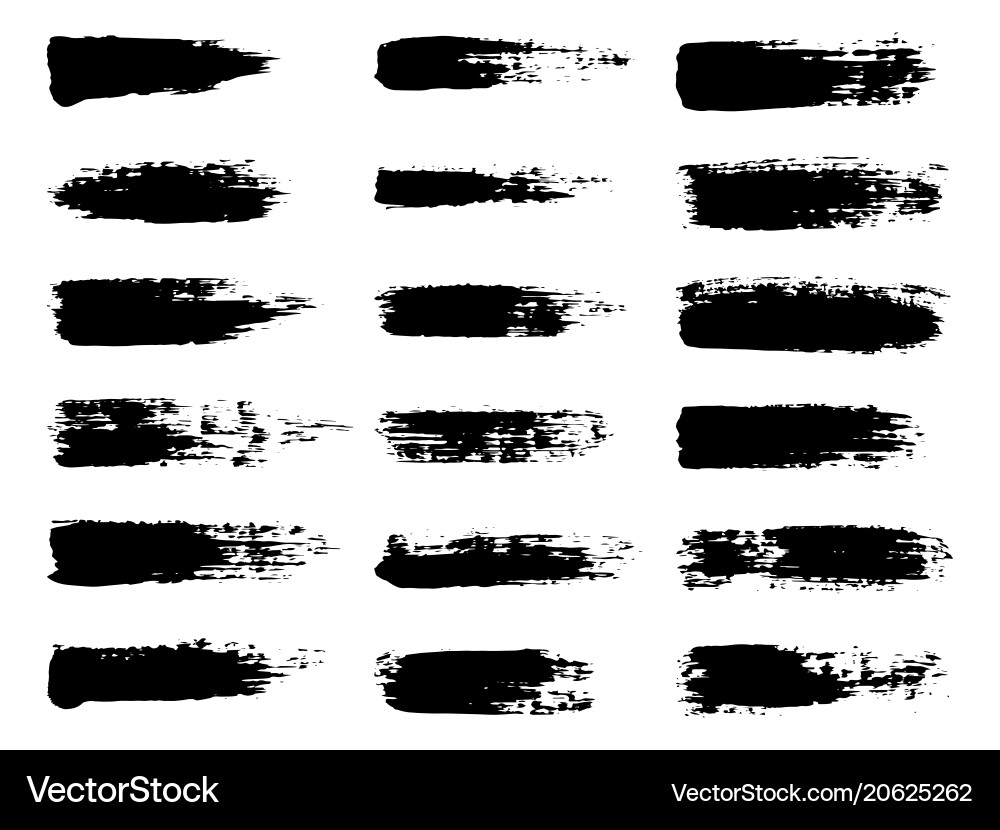 Painted grunge stripes set black labels Royalty Free Vector