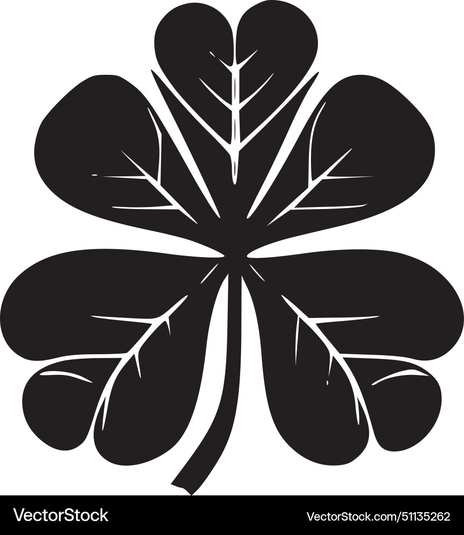 Shamrock - black and white isolated icon Vector Image