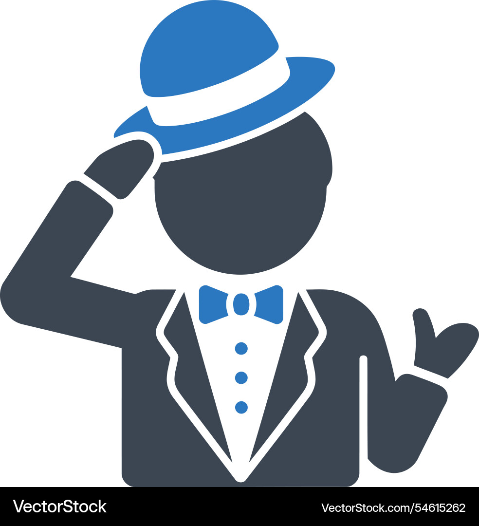 Stilvolle Mann tipping Hut Ikone Lizenzfreies Vektorbild