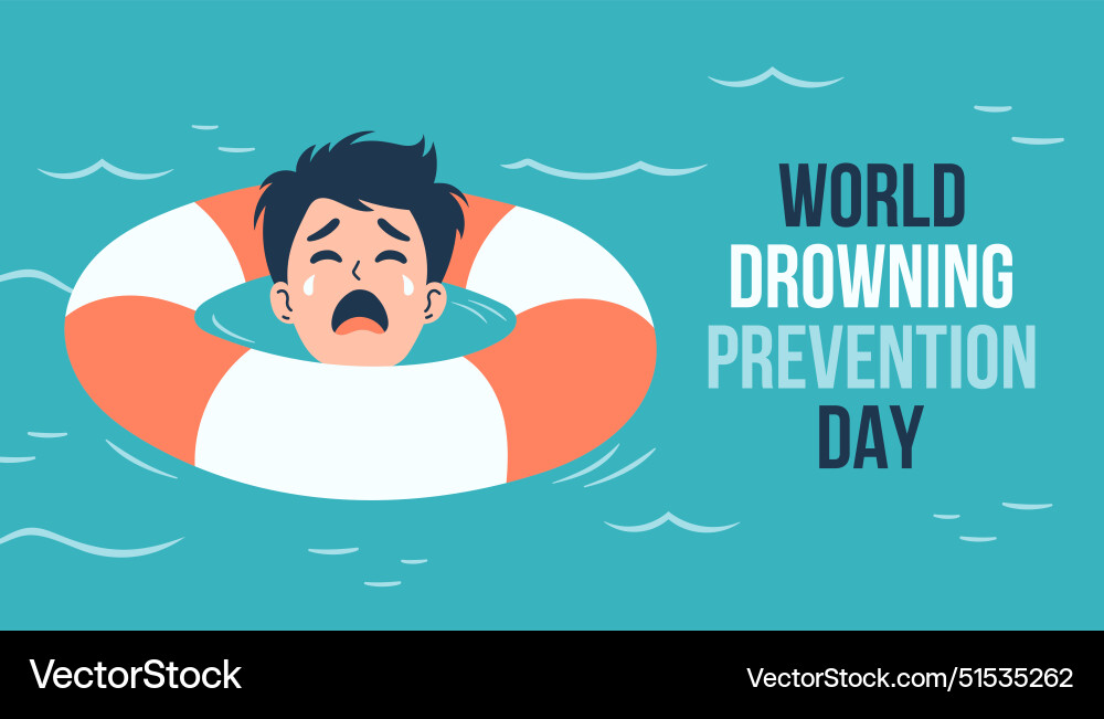 World drowning prevention day background banner Vector Image