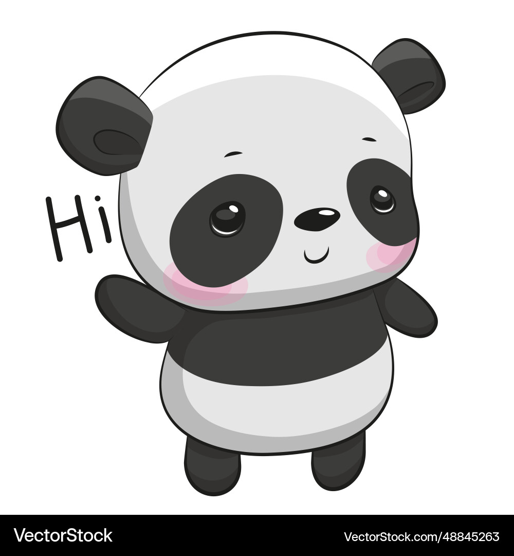 Cartoon panda isolated on a white backgroundxd Vector Image