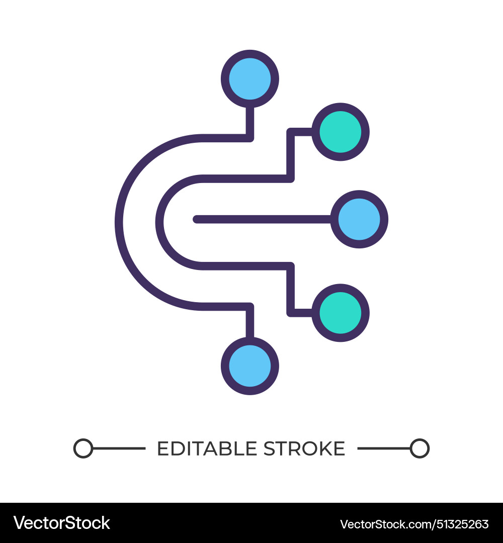 Circuit board path rgb color icon Royalty Free Vector Image
