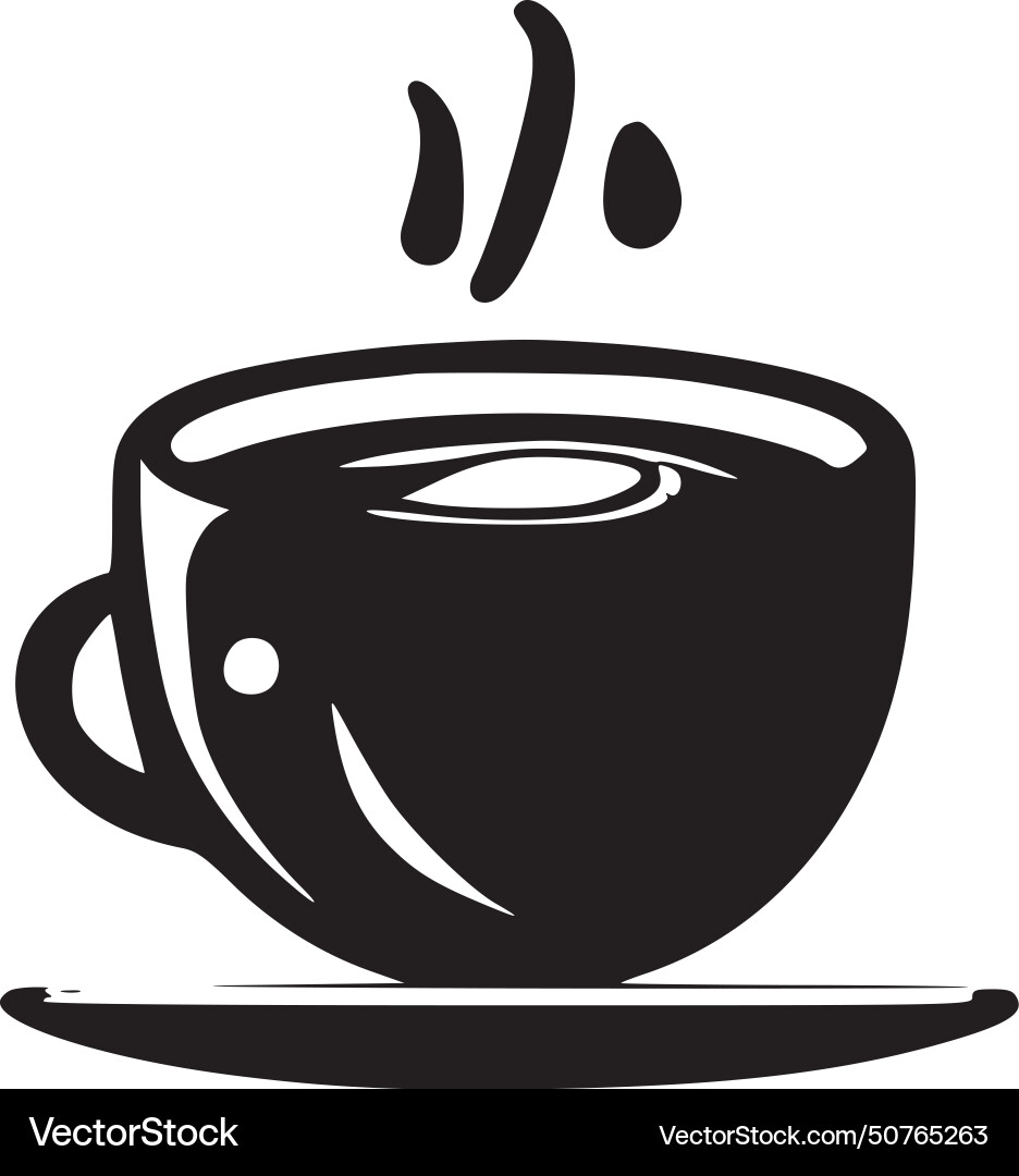 Coffee - minimalist and flat logo Royalty Free Vector Image