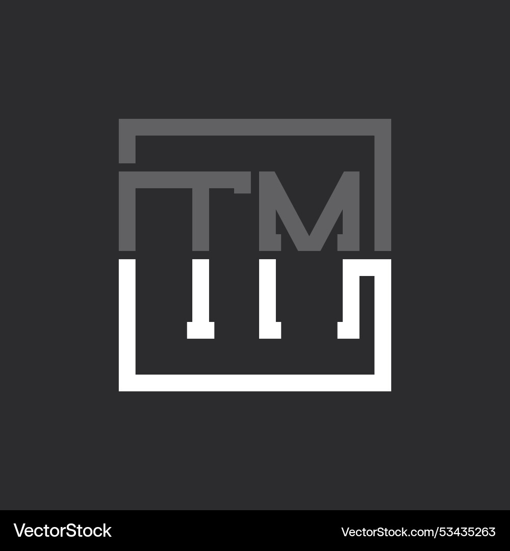 Creative modern minimalist tm letter logo design Vector Image