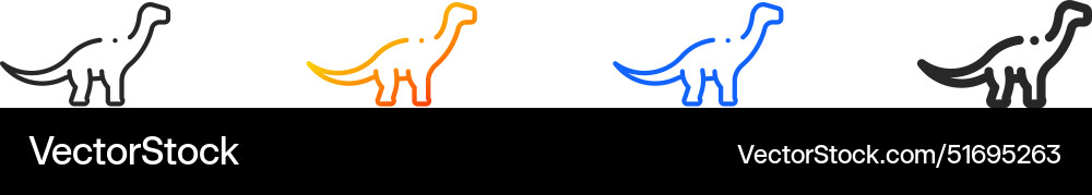 Dinosaur iconthin linear gradient blue stroke Vector Image