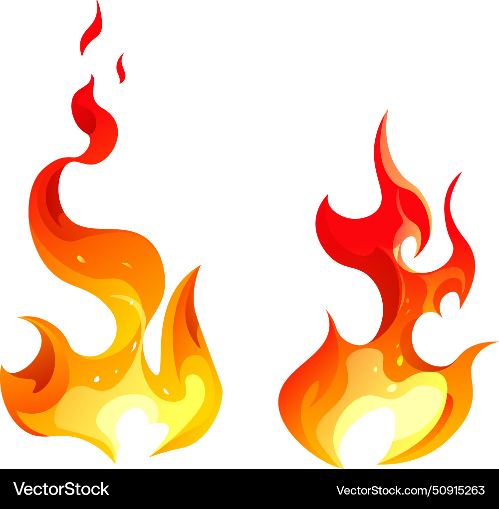Fire and flames explosion or blazing icon Vector Image