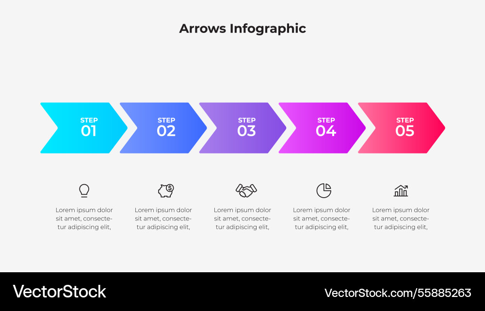 Five Step Process Infographic Royalty Free Vector Image