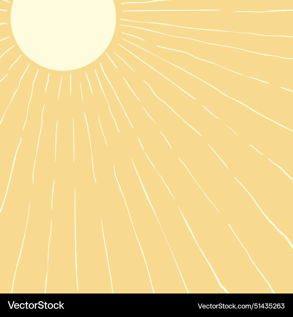 Hot summer sun abstract background hand drawn Vector Image