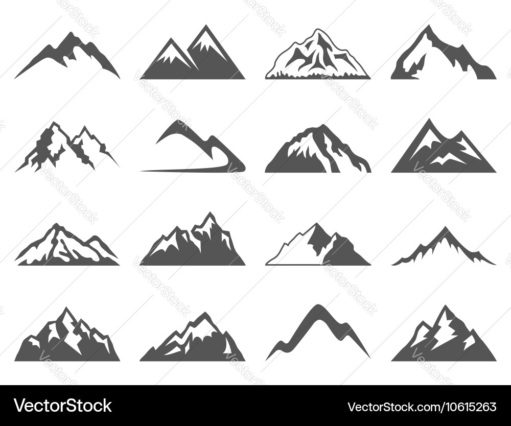 Mountain shapes for logos Royalty Free Vector Image