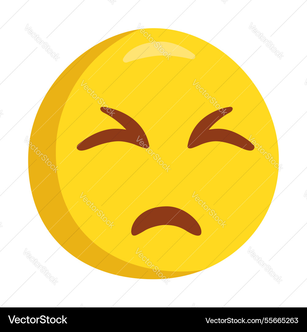 Persevering sign emoji icon face Royalty Free Vector Image