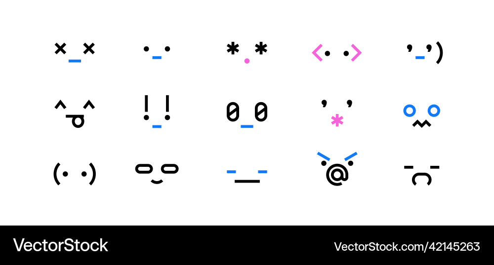 Punctuation smiley face set of funny Royalty Free Vector