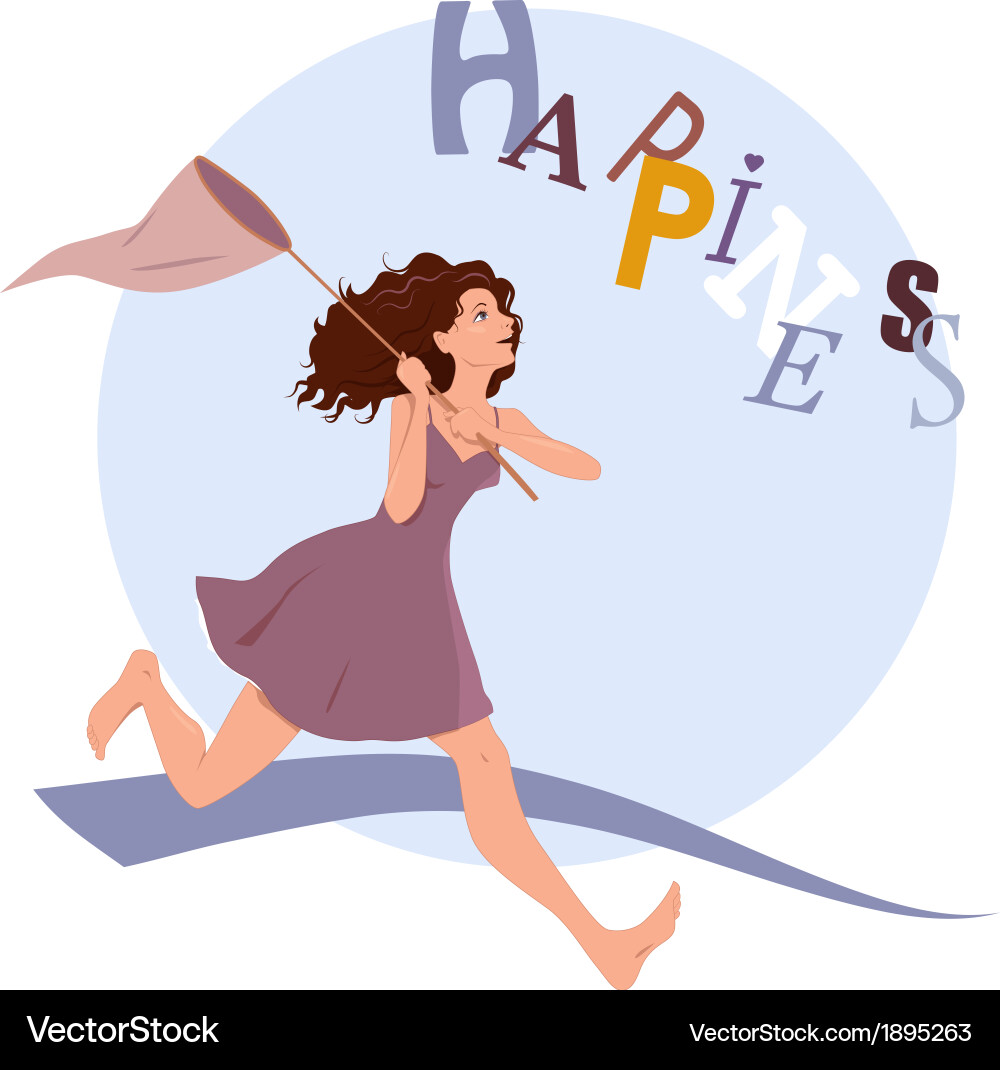 Pursuing happiness Royalty Free Vector Image - VectorStock