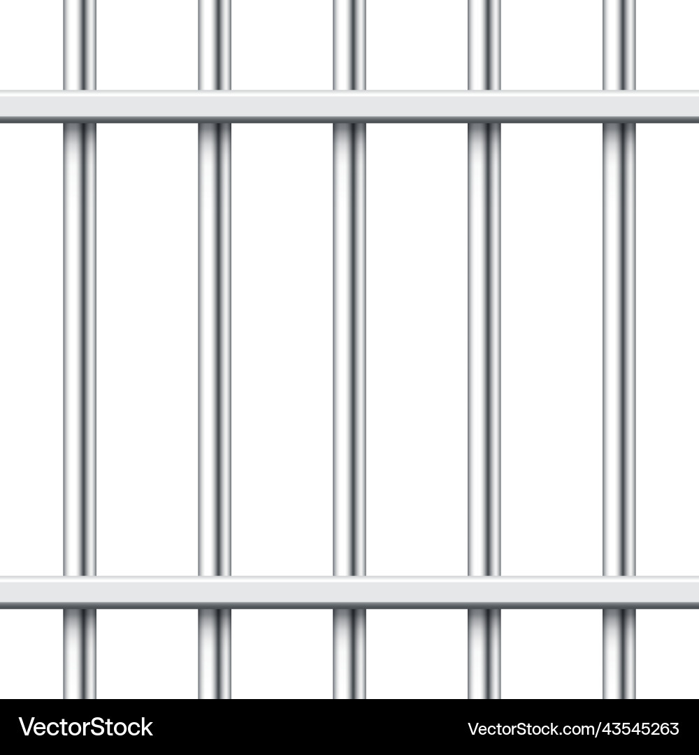 Realistic metal prison bars isolated on white Vector Image