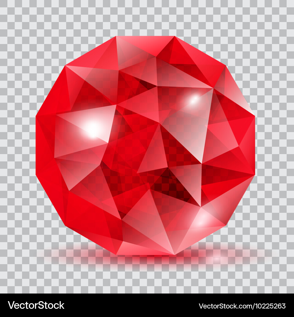 Red translucent crystal Royalty Free Vector Image