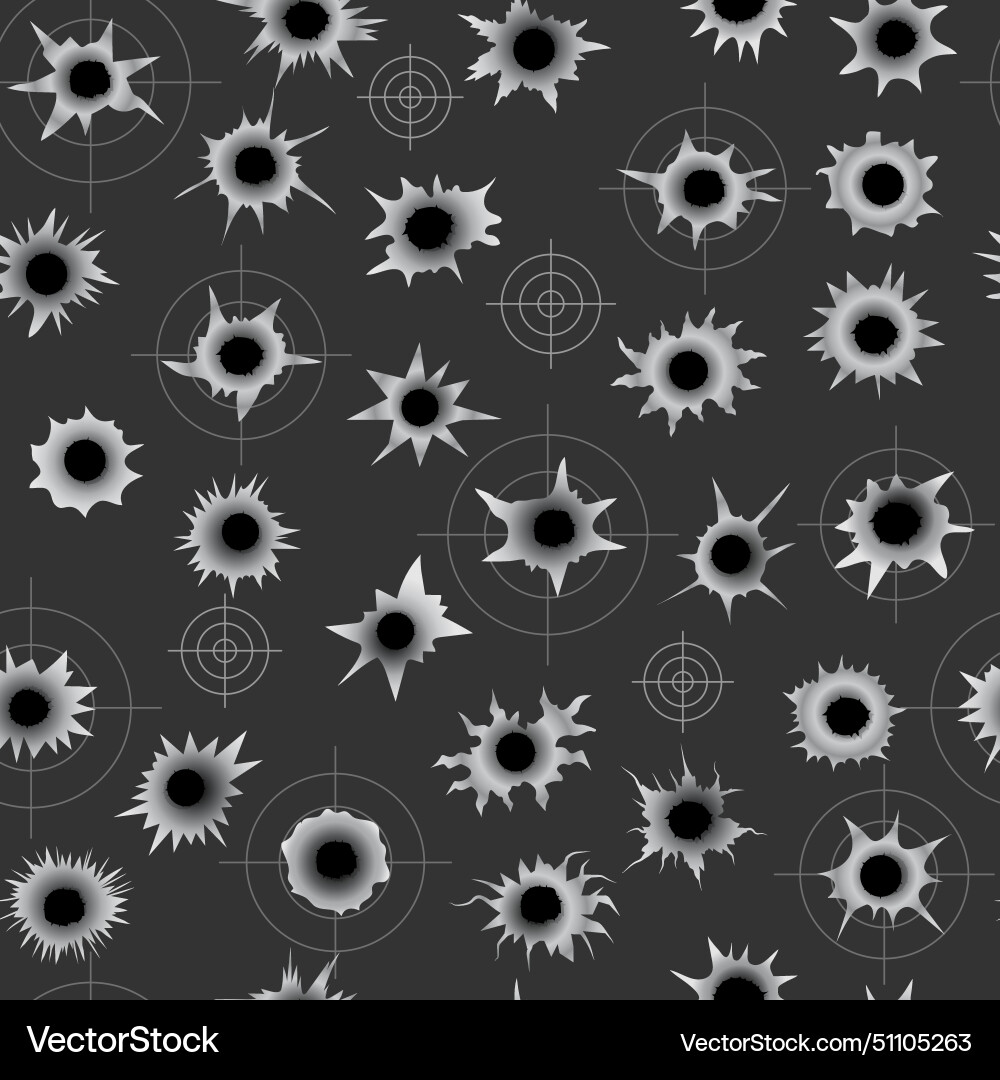 Shooting holes pattern gunshot dots on wall Vector Image