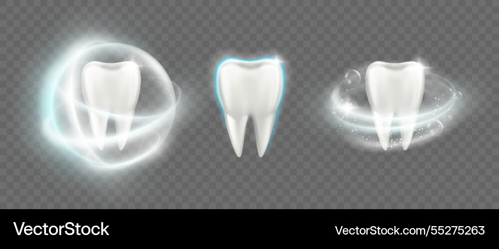 Teeth cleaning and protection dental hygiene Vector Image