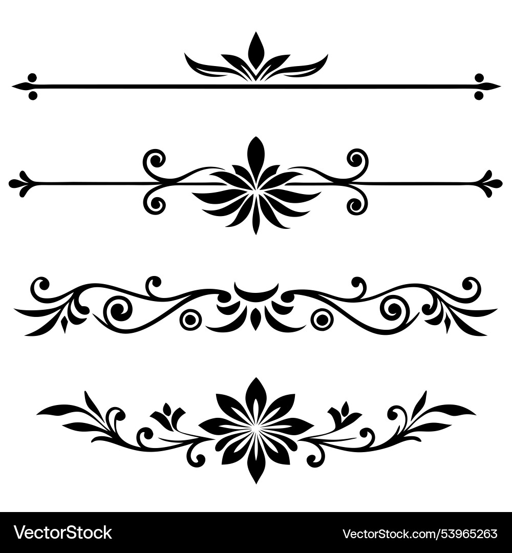 Various decorative text dividers set Royalty Free Vector