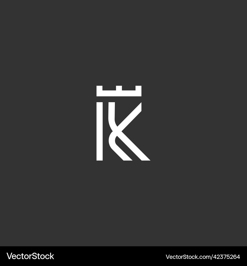 Abstract letter k with crown logo icon design Vector Image