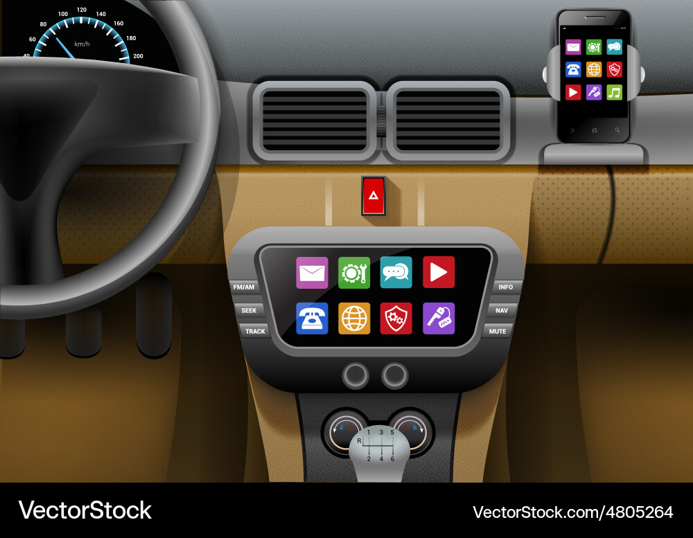 Car multimedia system Royalty Free Vector Image