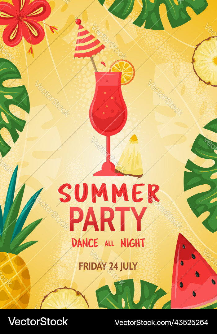 Colourful summer party background layout banners Vector Image