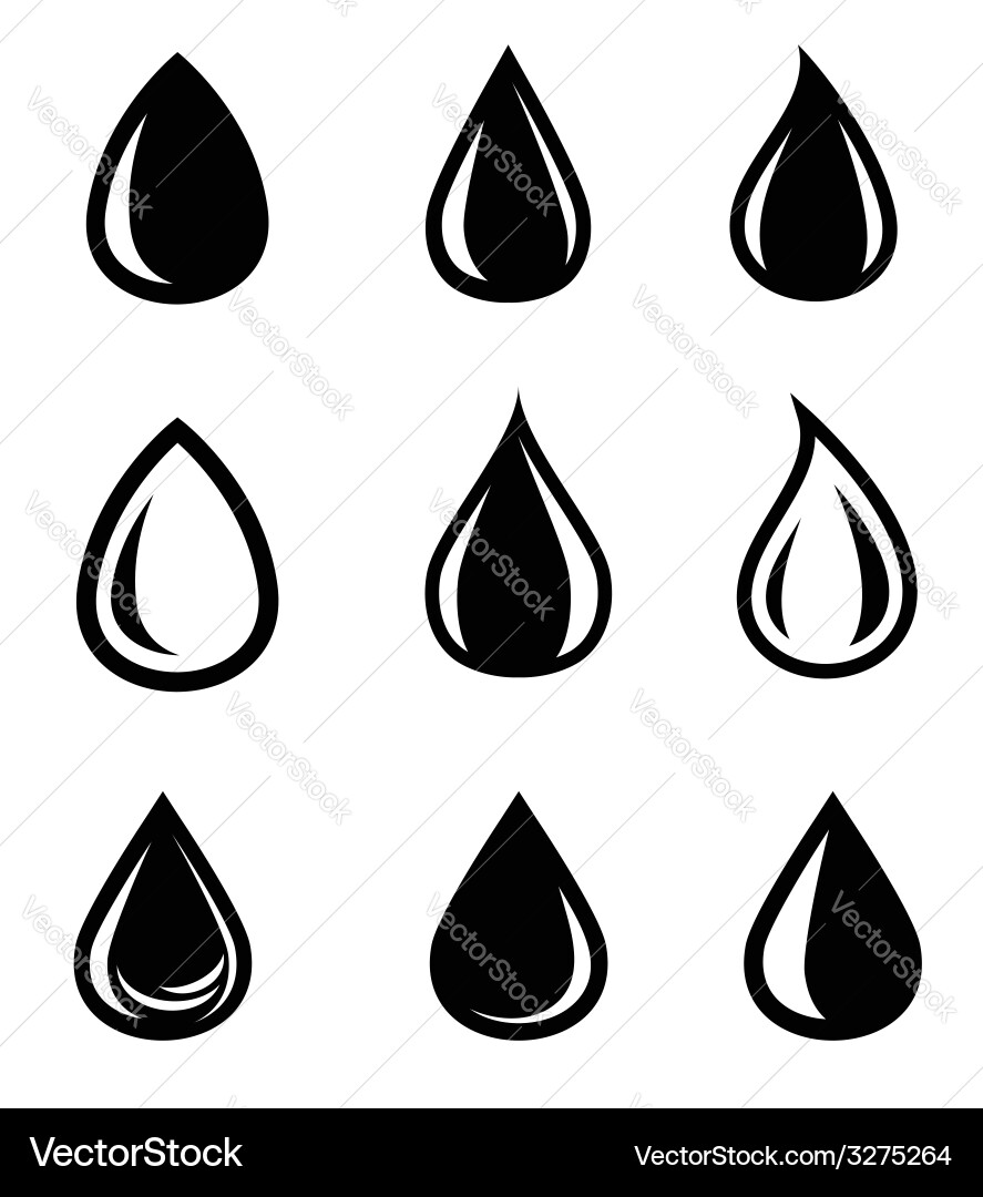 Drop icons Royalty Free Vector Image - VectorStock