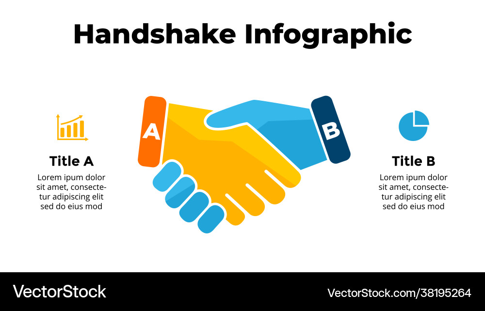 Handshake infographic banner slide template Vector Image