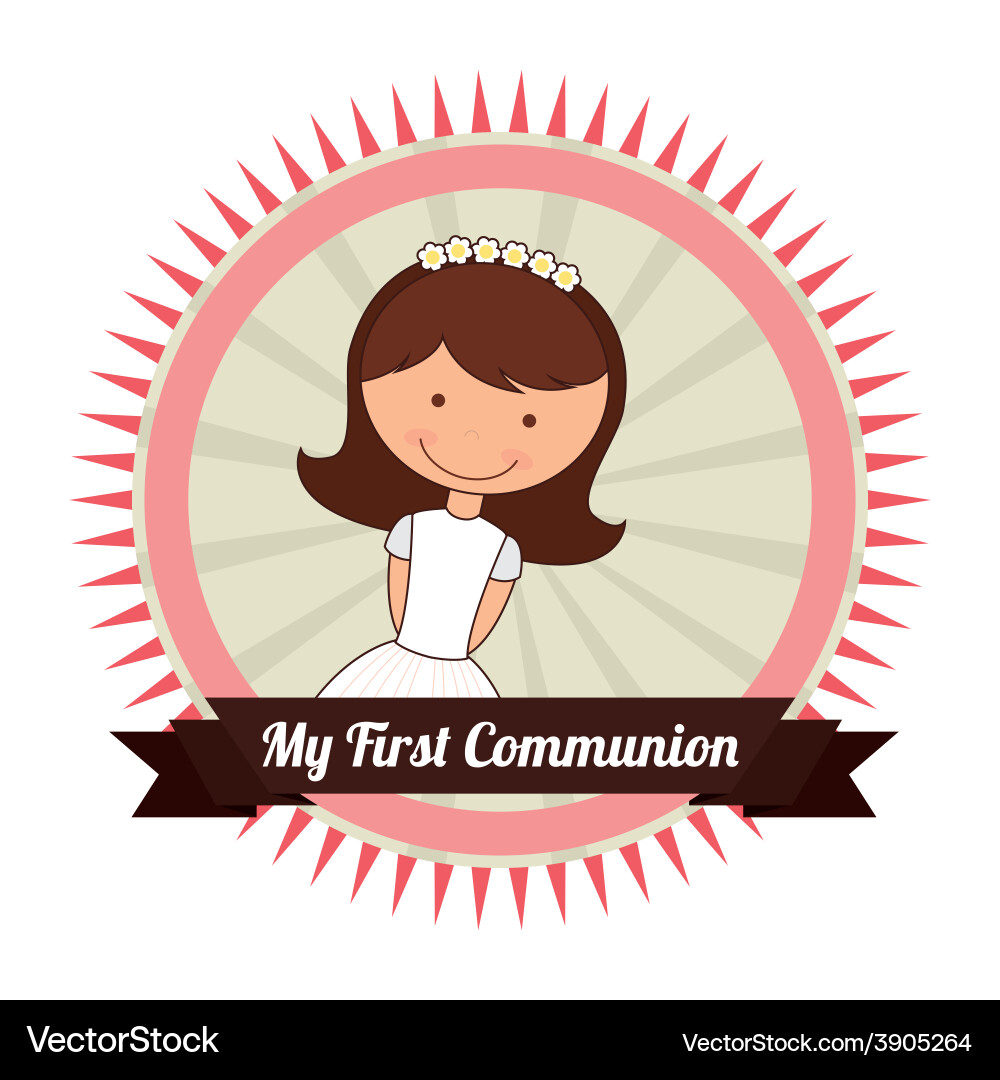 My first communion Royalty Free Vector Image - VectorStock