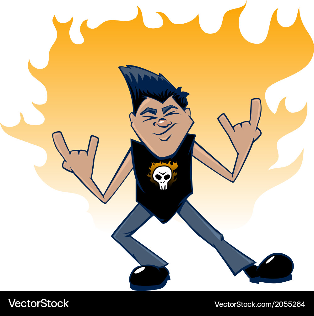 Rocker cartoon Royalty Free Vector Image - VectorStock