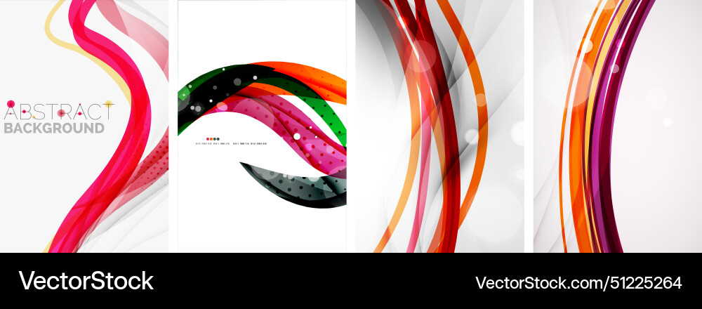 Set of colorful wave posters Royalty Free Vector Image