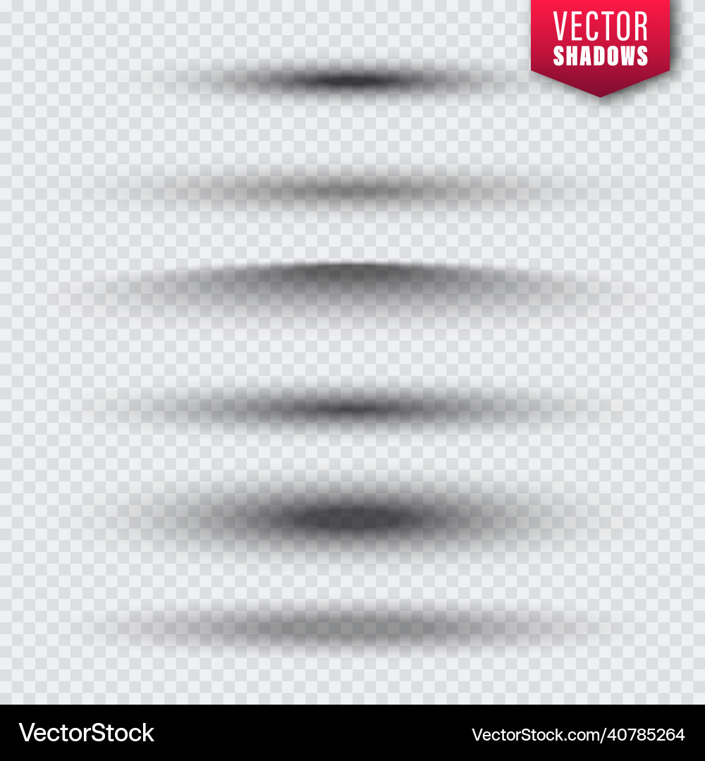 Shadows collection on transparent Royalty Free Vector Image