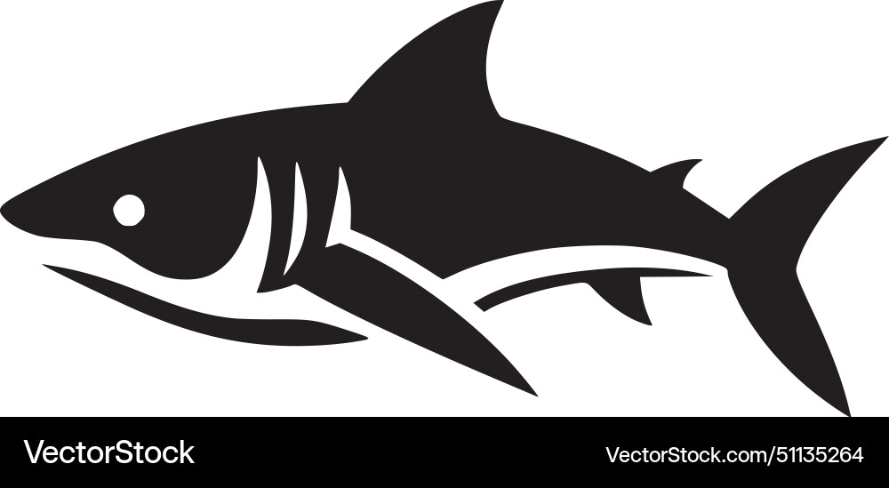 Shark - black and white isolated icon Royalty Free Vector