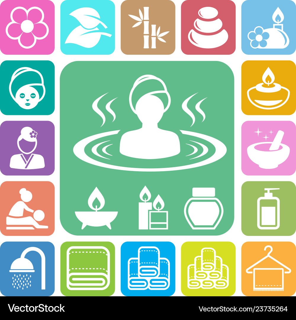 Spa icons set Royalty Free Vector Image - VectorStock
