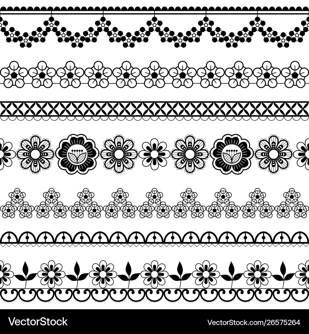 Vintage Lace Border Set Royalty Free Vector Image