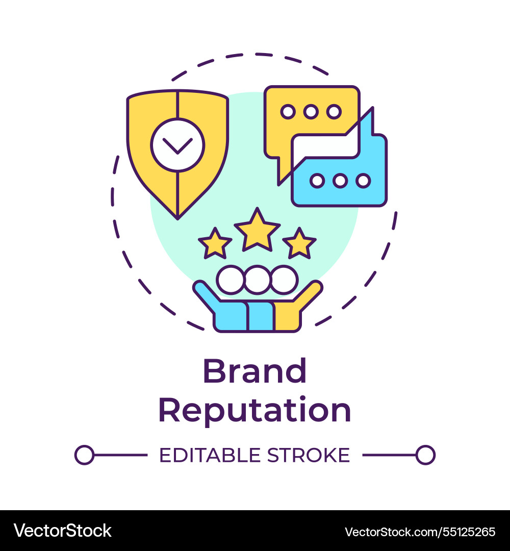 Brand reputation multi color concept icon Vector Image