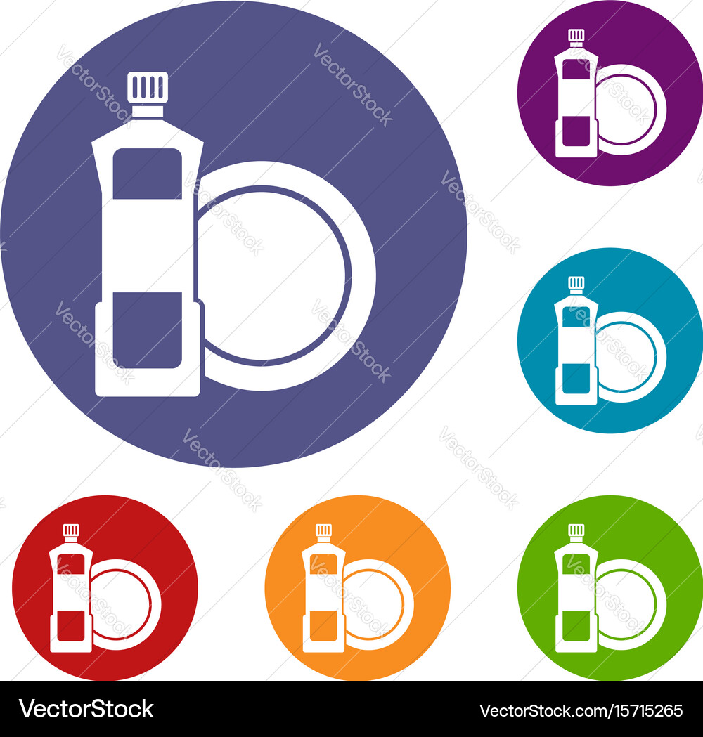Dishwashing Icons - Clean & Simple Royalty Free Vector