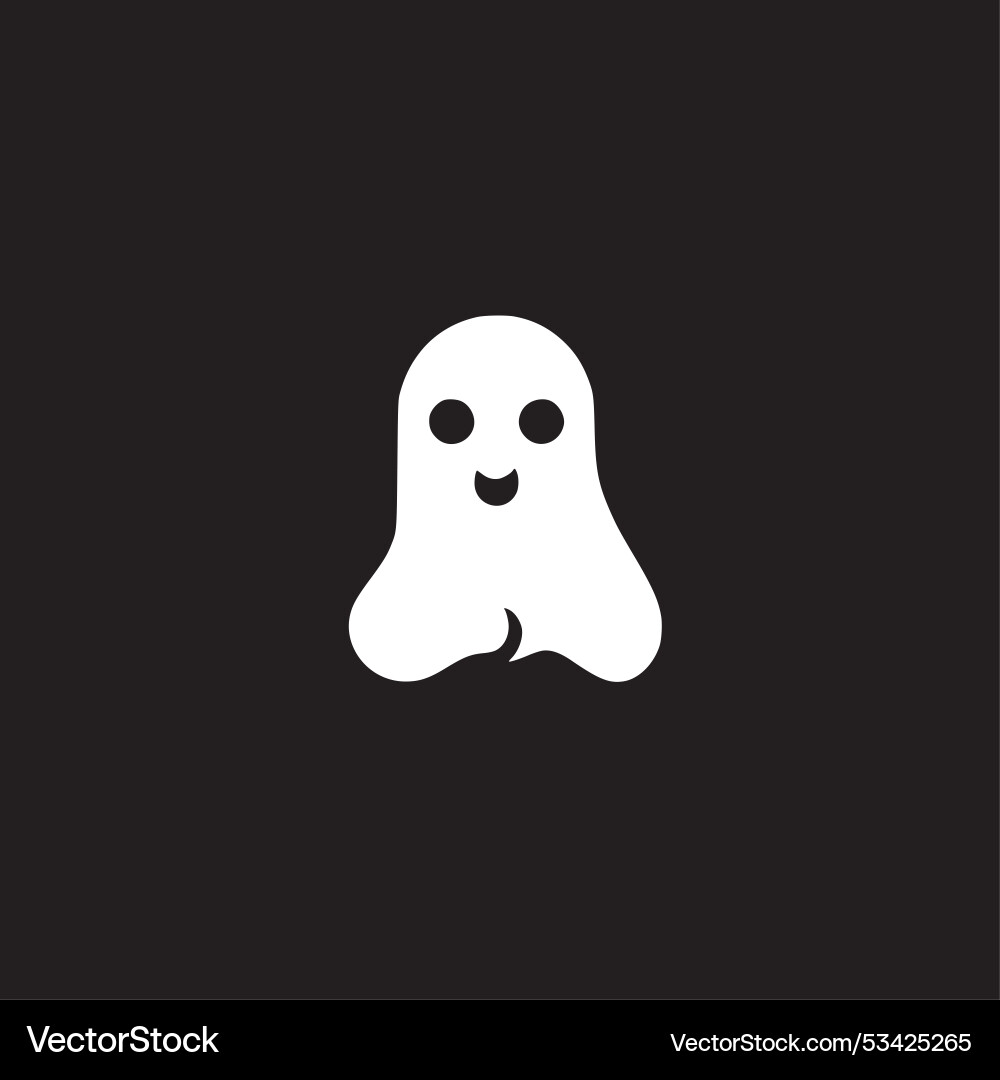 Ghost - black and white Royalty Free Vector Image