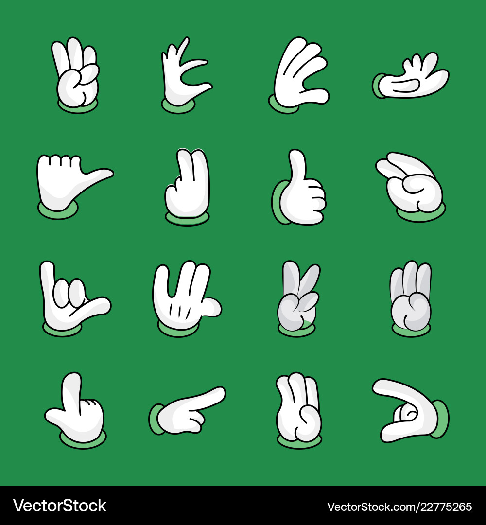 Hand gestures icons Royalty Free Vector Image - VectorStock